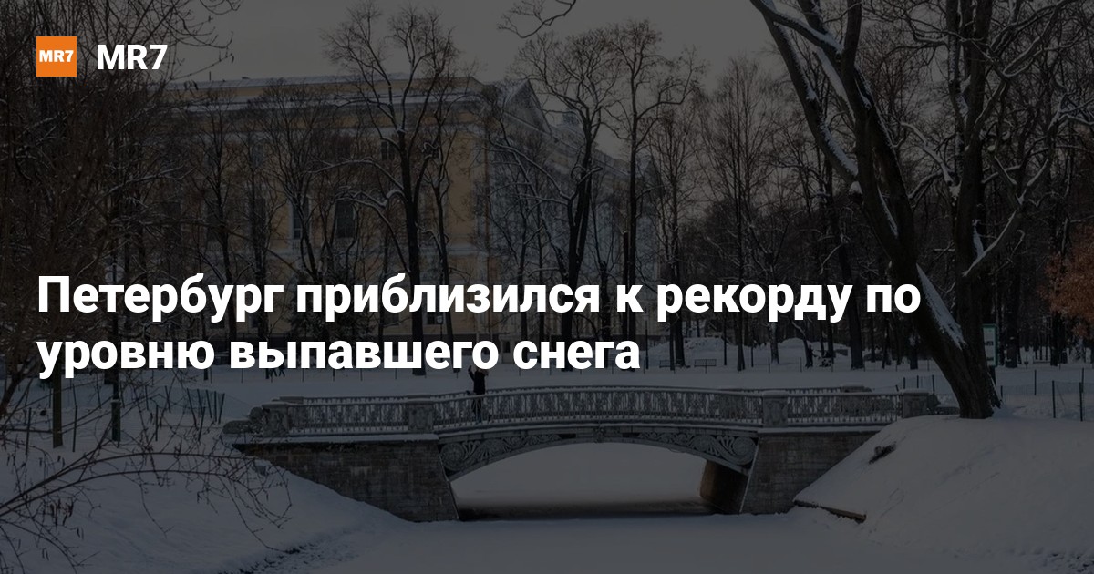 Петербург приблизился к рекорду по уровню выпавшего снега — Новости ...